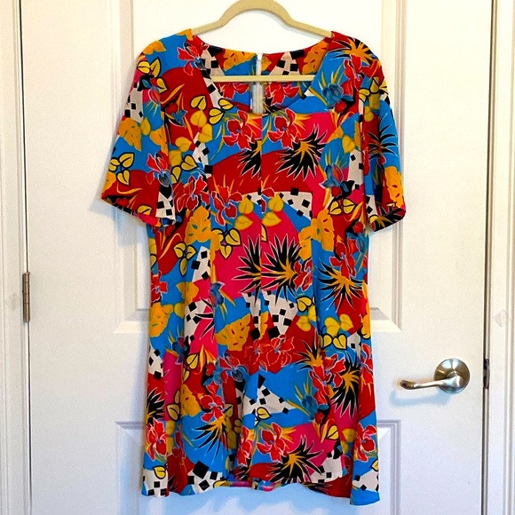 Dresses | Colorful Mini Dress With Swing Skirt | Poshmark